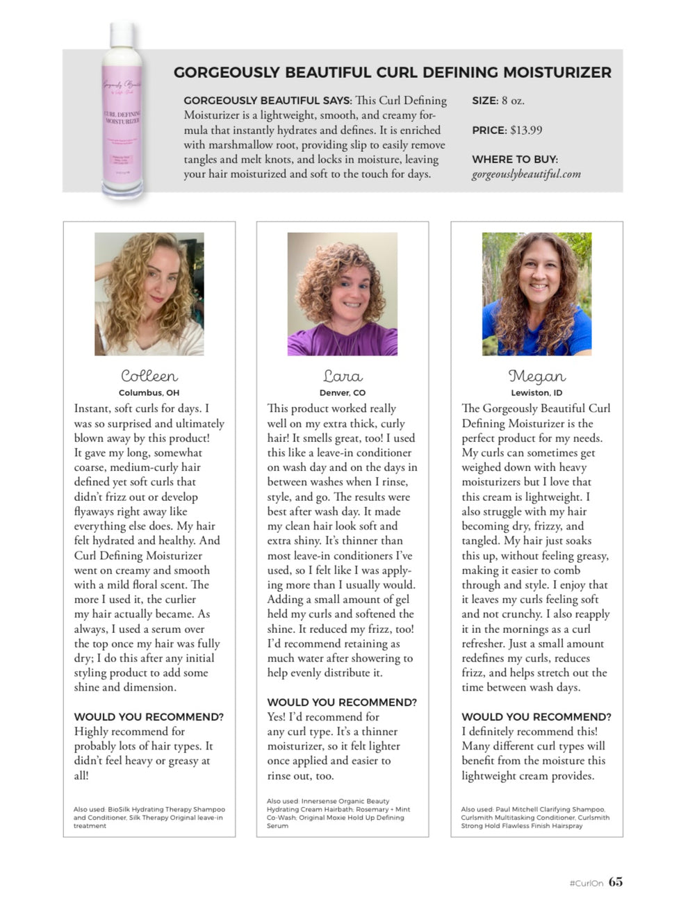 Curl Defining Moisturizer – Gorgeously Beautiful